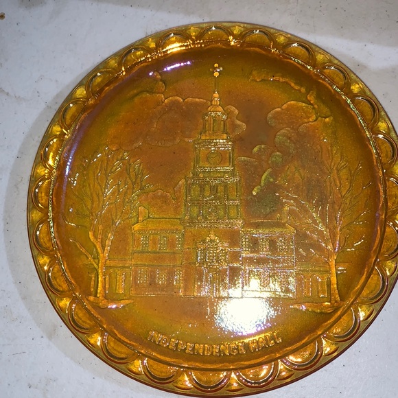 Indiana Glass | Art | Indiana Glass Bicentennial Amber Plate | Poshmark